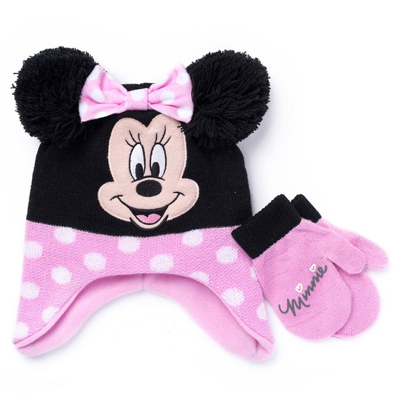 Disney | Accessories | Minnie Mouse Hat And Mittens Set 2t4t | Poshmark